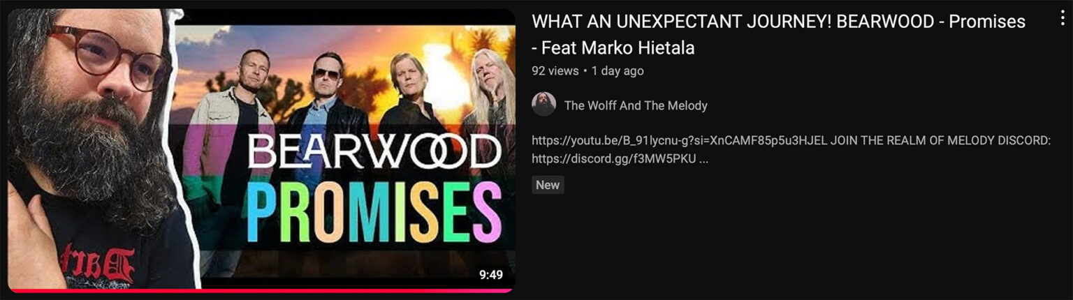 The Wolff And The Melody reacts: Promises – Bearwood